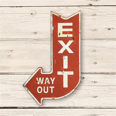 Metal Arrow Exit Sign Exit Sign Arrow Signs Antique Farmhouse