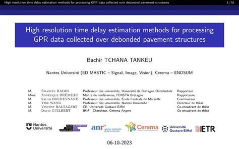 Thesis Defense Debonding Characterization Using Gpr And High Resolution Methods Ppt