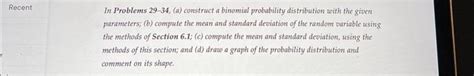 Solved In Problems 2934 A Construct A Binomial Chegg Com