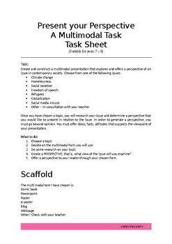 Perspectives In A Multimodal Task By MasterLit TPT