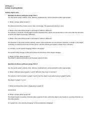 Understanding Graphing Motion In AP Physics 1 Course Hero