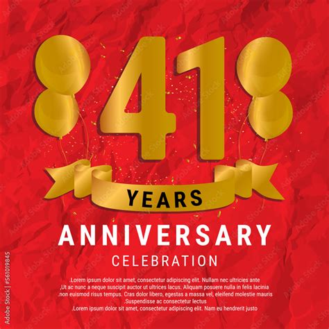 41 Years Anniversary Celebration Luxury Happy Birthday Card Background