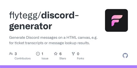 github flytegg discord generator generate discord messages on a html