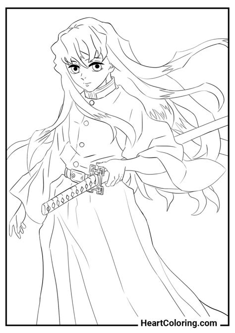 Раскраски Клинок рассекающий демонов Распечатать на А4