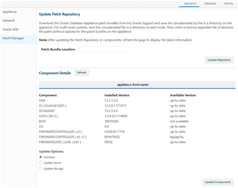 Updating Oracle Database Appliance Software