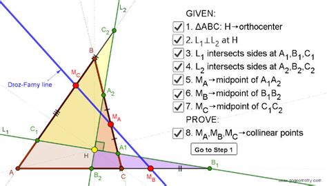 Igs Dynamic Geometry 1476 Droz Farny Line Theorem Triangle