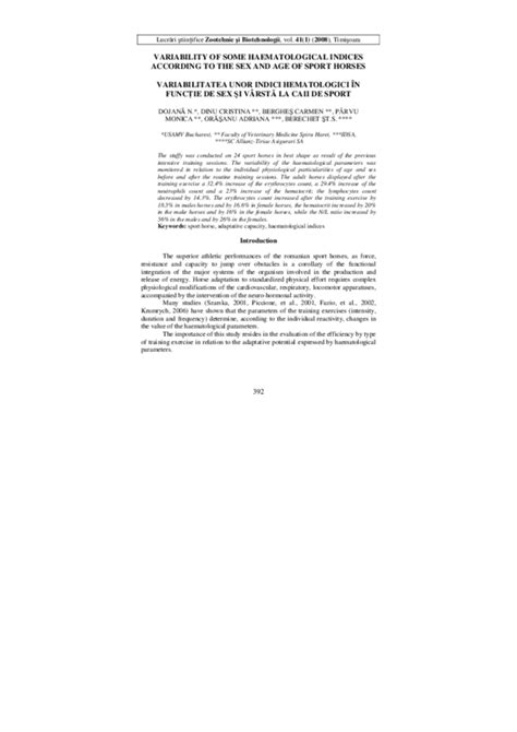 Variability Of Some Haematological Indices According To The Sex And Age