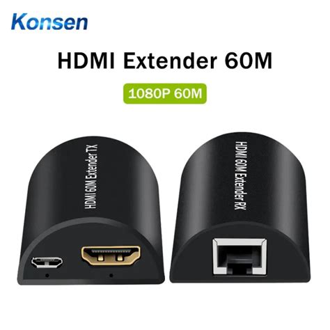 Hd 1080p 60hz Hdmi Extender 60m 30m 50m Extension Over Cat5e Cat6 Utp Lan Rj45 Ethernet Cable