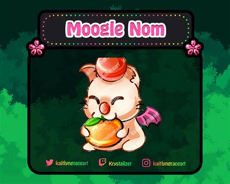 Twitch Emote Moogle Nom Eating Discord Sticker Emote Etsy