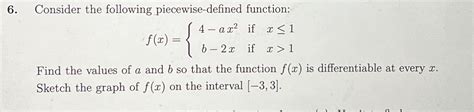 Solved Consider The Following Piecewise Defined
