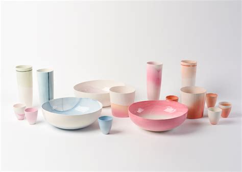 Dye Lines Tableware Absorbs Colour Through A Tiny Glazing Hole