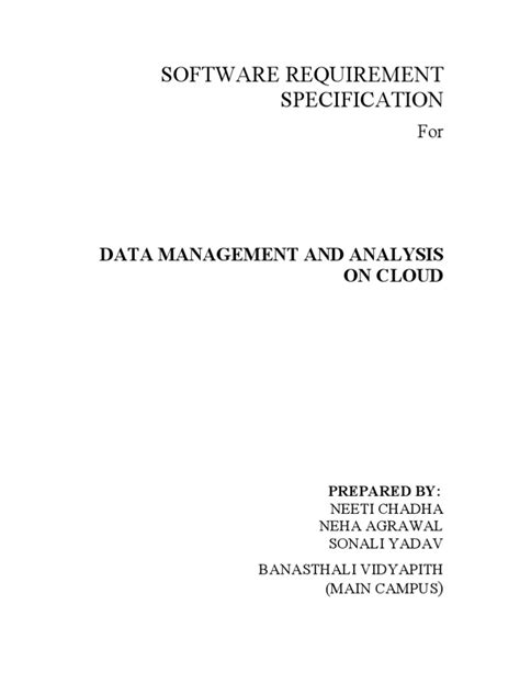 Software Requirement Specification Pdf Cloud Computing Computer