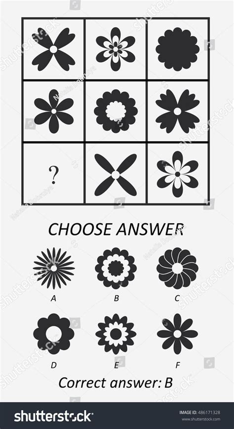 Logic Iq Test Logical Task Choose Stock Vector Royalty Free 486171328 Shutterstock