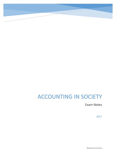 Accg100 Course Notes Hd 93 1 Accounting In Society Exam Notes