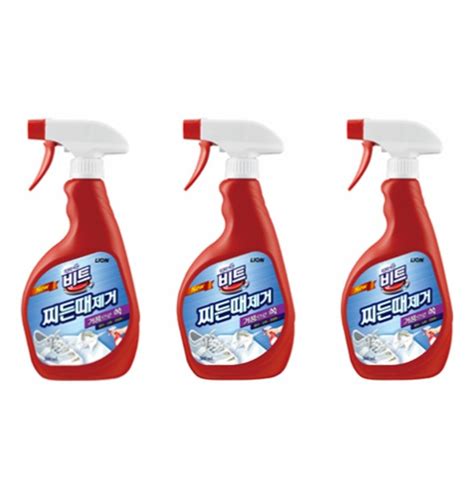 비트 찌든때제거 500ml 3개입 라이온코리아 스프레이 찌든때 세탁보조제 비트얼룩제거 찌든때제거 세제 티몬