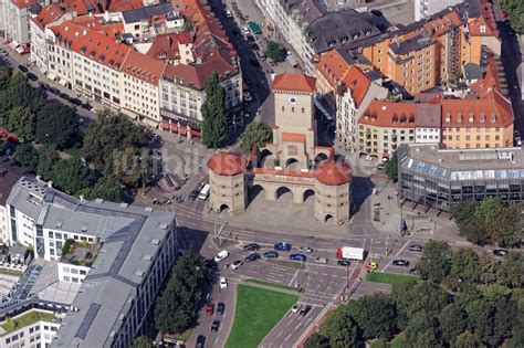 München Aus Der Vogelperspektive Isartor In München Altstadt Im