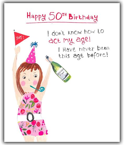 50th Birthday Card For Her Funny 50th Birthday Day Card For Her Happy