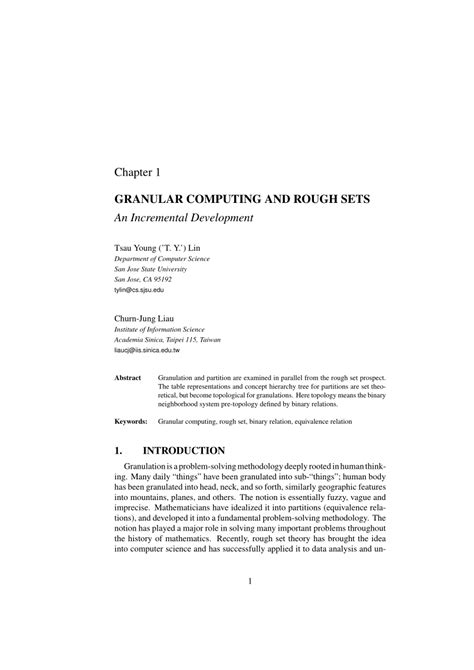 pdf granular computing and rough sets