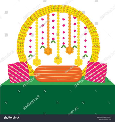 Haldi Setup Background Design Vector Traditional Stock Vector Royalty