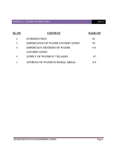 Scr Module 4 Report Pdf Water Conservation Water