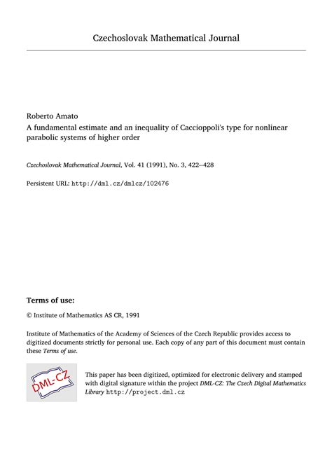 Pdf A Fundamental Estimate And An Inequality Of Caccioppolis Type