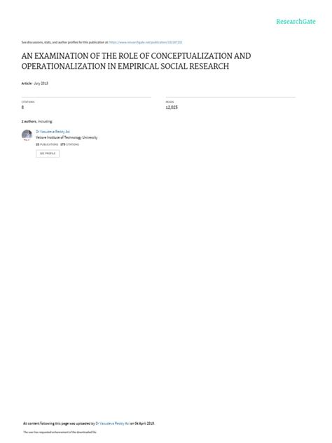 Conceptualization Vs Operationalization Pdf Concept Economic