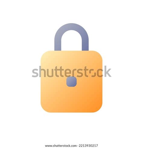padlock pixel perfect flat gradient color stock vector royalty free