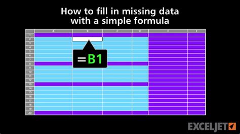 excel tutorial how to fill in missing data with a simple formula