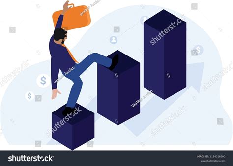 Man Standing On Stepping Stone Step Stock Vector Royalty Free Shutterstock