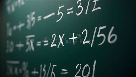 A Blackboard With Neatly Written Math Formulas Using Chalk Stock Illustration Illustration Of