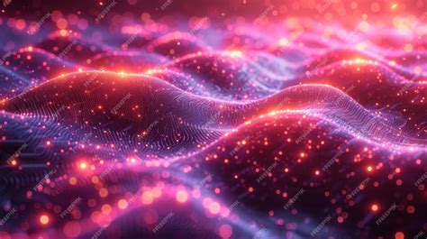 Premium Photo 3d Rendering Of Abstract Digital Landscape With Flowing Particles Big Data