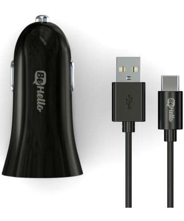 BeHello Quick Charge USB C Autolader Zwart GSMpunt Nl