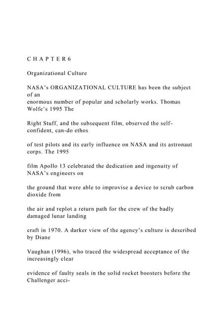 C H A P T E R 6organizational Culturenasas Organizatidocx