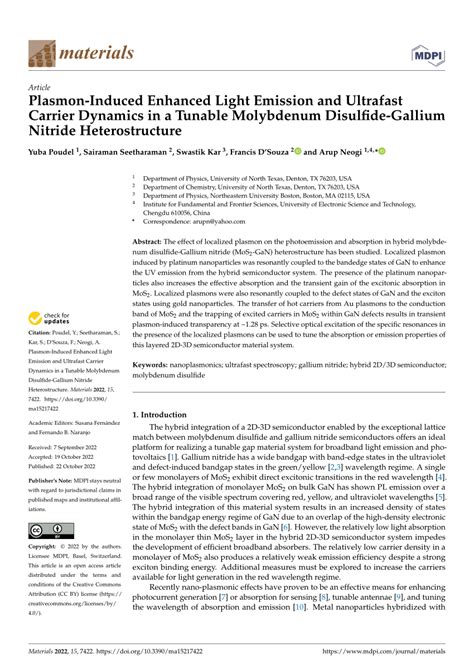 Pdf Plasmon Induced Enhanced Light Emission And Ultrafast Carrier