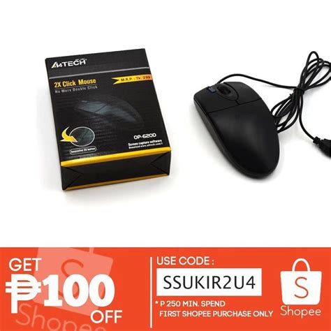 A4Tech OP 620D Wired USB Mouse Black Shopee Philippines