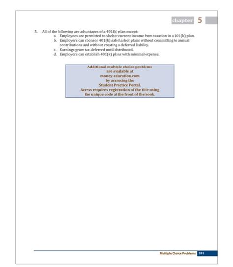 a sample of multiple choice problems is provided