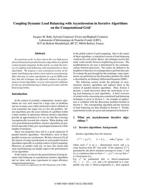 Pdf Coupling Dynamic Load Balancing With Asynchronism In Iterative