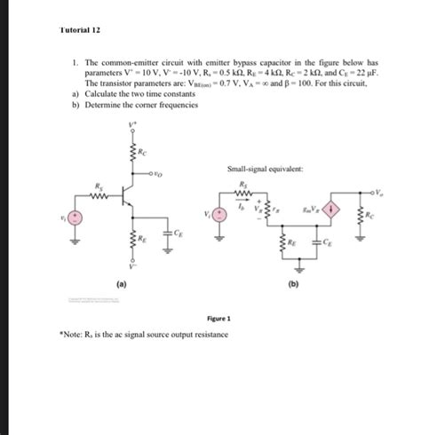 solved tutorial 12 1 the common emitter circuit with