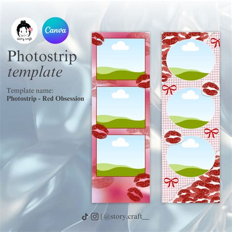 4 Photostrip Template Red Obsession Story Craft S Ko Fi Shop