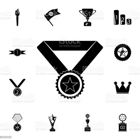 스포츠 스타 아이콘으로 메달 Sucsess와 상 아이콘의 자세한 설정 합니다 프리미엄 품질 그래픽 디자인 부호입니다 웹사이트 웹 디자인 모바일 응용 프로그램 모음 아이콘 중