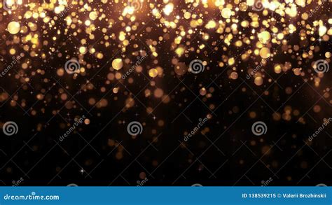Background With Golden Glitter Falling Particles Beautiful Holiday Background Template For