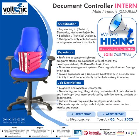 Document Controller Intern Required