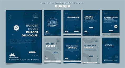 간단한 원 디자인과 파란색 소셜 미디어 게시물 템플릿 디자인 햄버거 디자인소셜 미디어 템플릿 Flyposting에 대한 스톡 벡터 아트 및 기타 이미지 Istock