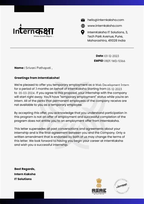Srivani Pathapati On Linkedin Thankyou Internkaksha It Solutions For Giving Me Internship As A Web