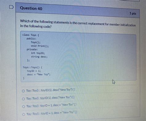 Answered Const Int Numitems 5 Question 50 What Is The