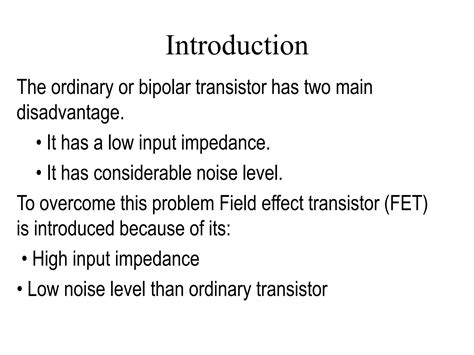 Junction Field Effect Transistor PPTX