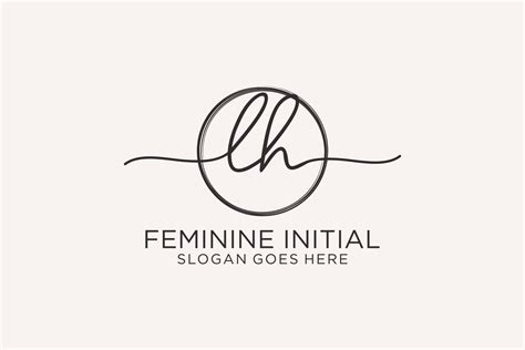 Initial Lh Handwriting Logo With Circle Template Vector Logo Of Initial