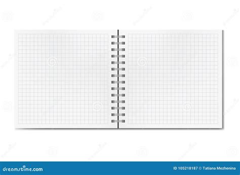 Opened Realistic Square Ruled Sketchbook Mockup Stock Image Image Of Business Blank 105218187