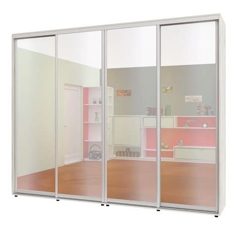 ᐉ Шафа купе чотиридверна Алекса ШК 02 Дзеркало 310х60х230 см Дуб крафт білий • Краща ціна в
