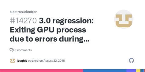 Regression Exiting GPU Process Due To Errors During Initialization Issue